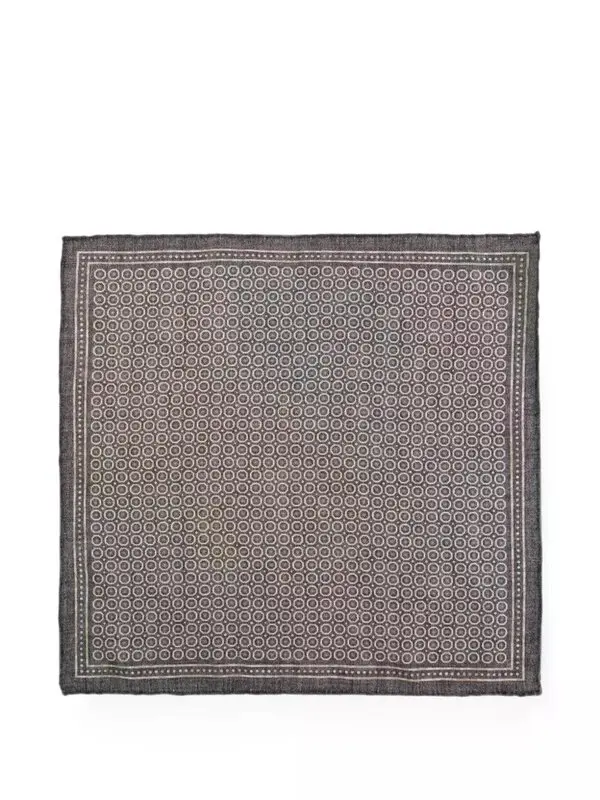 Eleventy Patterned Pocket Square - Grey