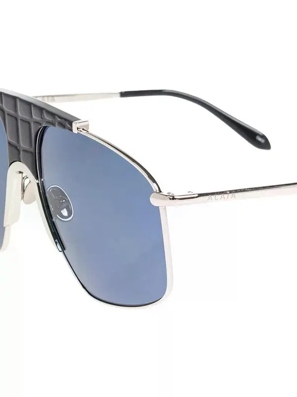 Alaïa Crocodile-effect Pilot-frame Sunglasses