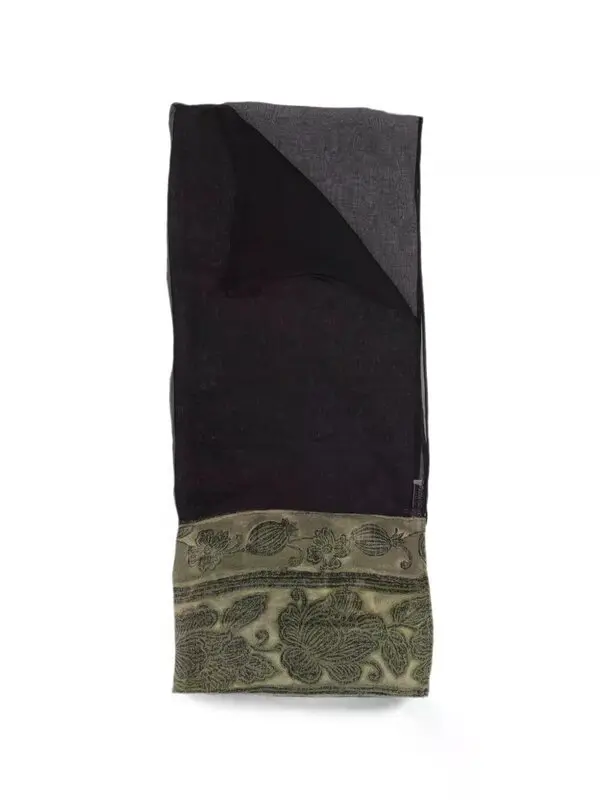 Giorgio Armani Floral-print Scarf - Black