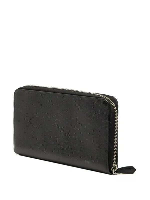 Prada 2000-2013 Saffiano Zip Around Travel Wallet Long Wallets