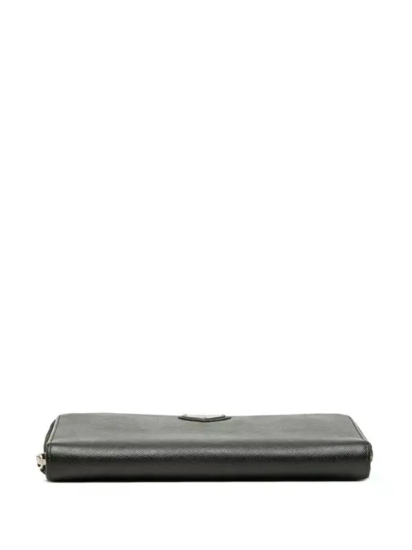 Prada 2000-2013 Saffiano Zip Around Travel Wallet Long Wallets