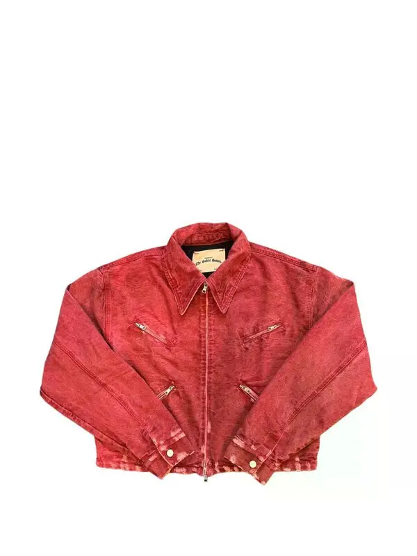 SEKRIT Distressed Zip-up Denim Jacket