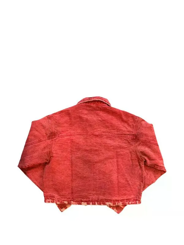 SEKRIT Distressed Zip-up Denim Jacket