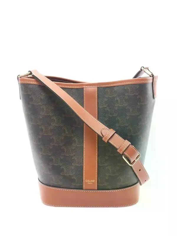 Celine Small Triomphe Coated Canvas Bucket Bag - Brown