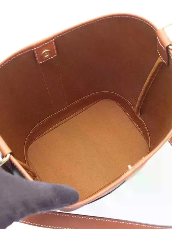 Celine Small Triomphe Coated Canvas Bucket Bag - Brown