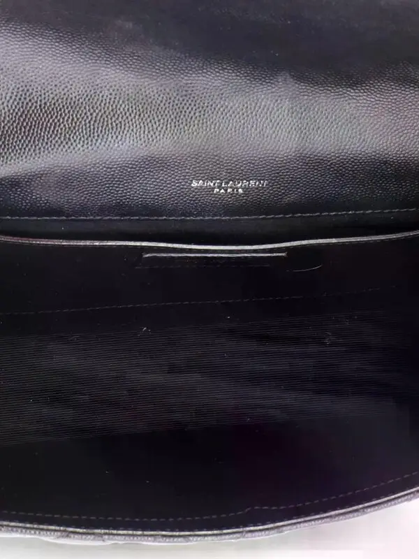 Saint Laurent Monogram Envelope Satchel - Black