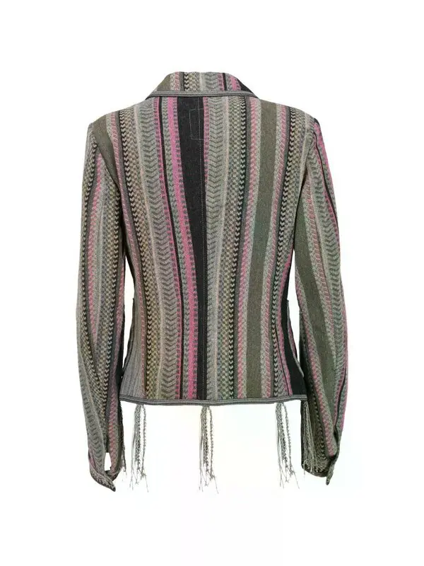 MARITHÉ + FRANÇOIS GIRBAUD VINTAGE Marithé + François Girbaud Striped Fringe Detail Blazer