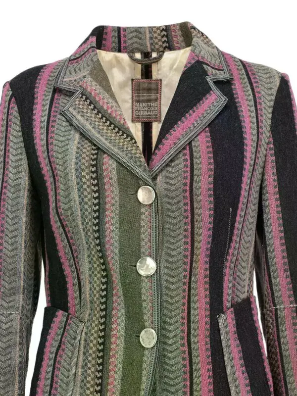 MARITHÉ + FRANÇOIS GIRBAUD VINTAGE Marithé + François Girbaud Striped Fringe Detail Blazer
