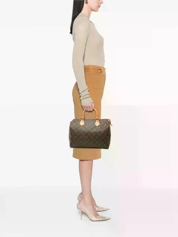 LOUIS VUITTON Monogram Speedy 30 Boston Bag - Brown