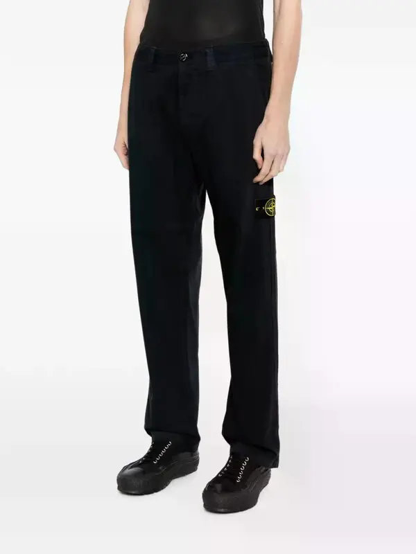 Stone Island Logo Patch Straight-leg Trousers