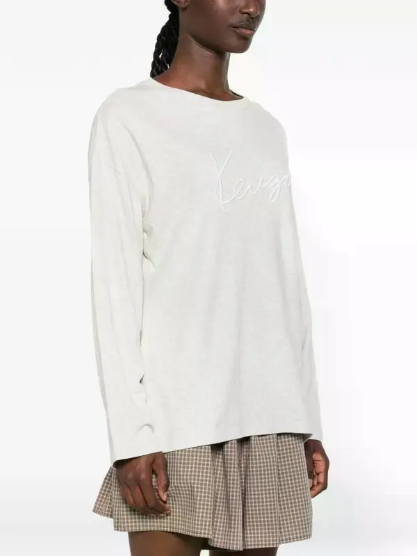 Kenzo Signature Logo Embroidered Long Sleeve T-shirt