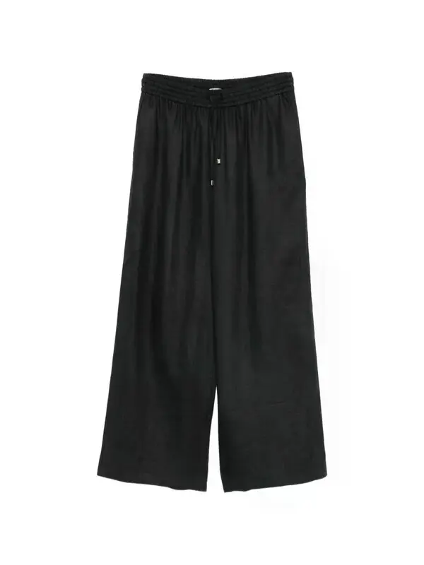 CLIPS Linen Trousers With Elasticated Waist - Black