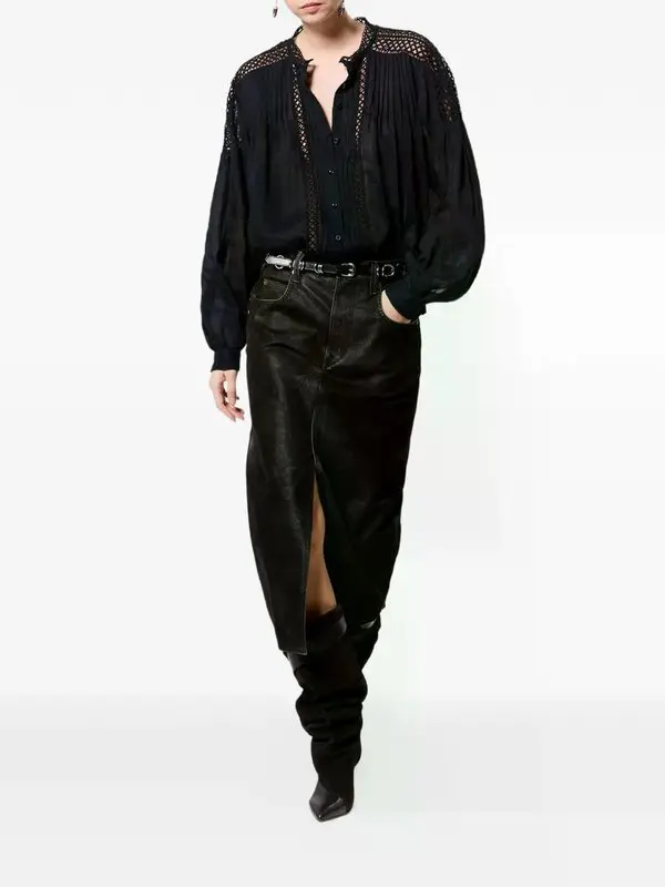 MARANT ETOILE Parina Guipure-lace Panelled Blouse - Black