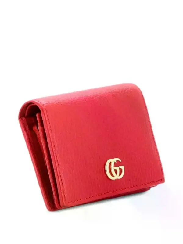 Gucci Gg Marmont Flap Case Leather Card Holder - Red