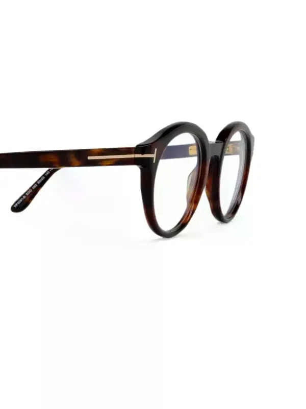 TOM FORD Tortoiseshell-effect Round-frame Glasses