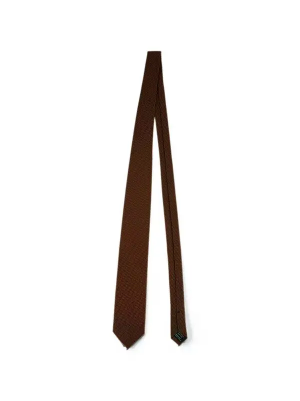 TOM FORD Pointed-tip Silk Tie - Brown