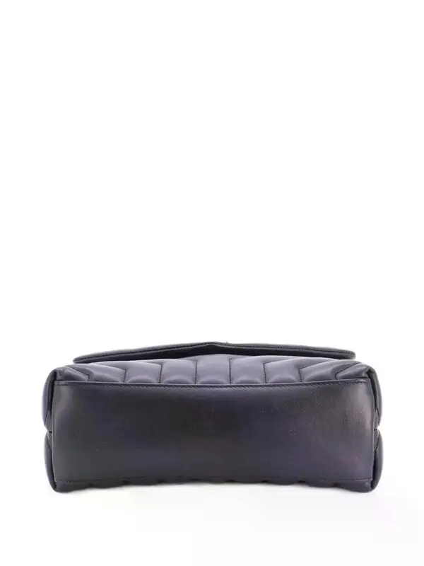 Saint Laurent Loulou Matelassé Chevron Leather Small Shoulder Bag - Black