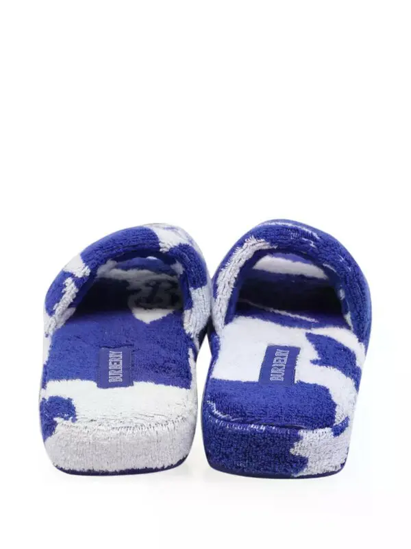 Burberry Cotton Towelling Graphic Print Slip-on Slippers