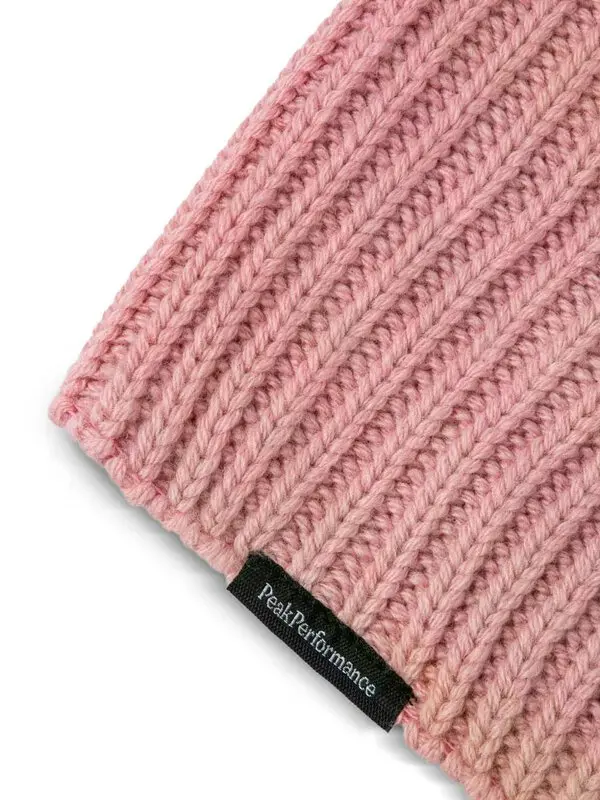 PEAK PERFORMANCE Ribbed Knit Beanie Hat - Pink