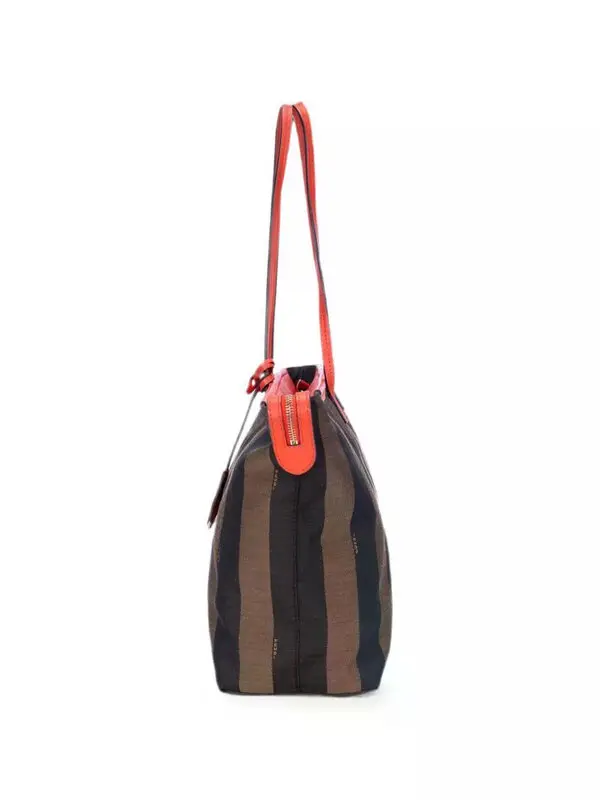 Fendi Pequin Roll Tote Bag - Brown