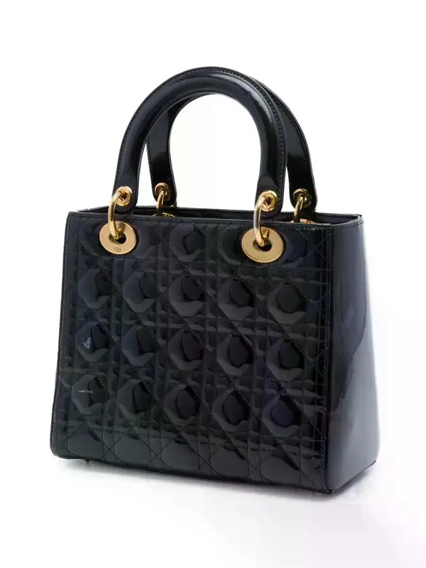 Dior Patent Cannage Lady Satchel - Black