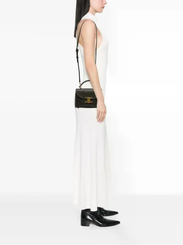Celine Triomphe Coated Canvas Nino Bag Satchel - Brown
