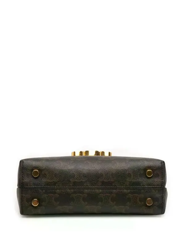 Celine Triomphe Coated Canvas Nino Bag Satchel - Brown