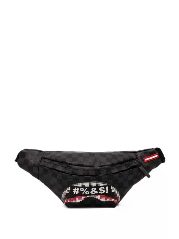 SPRAYGROUND Check Pixel Print Belt Bag - Black