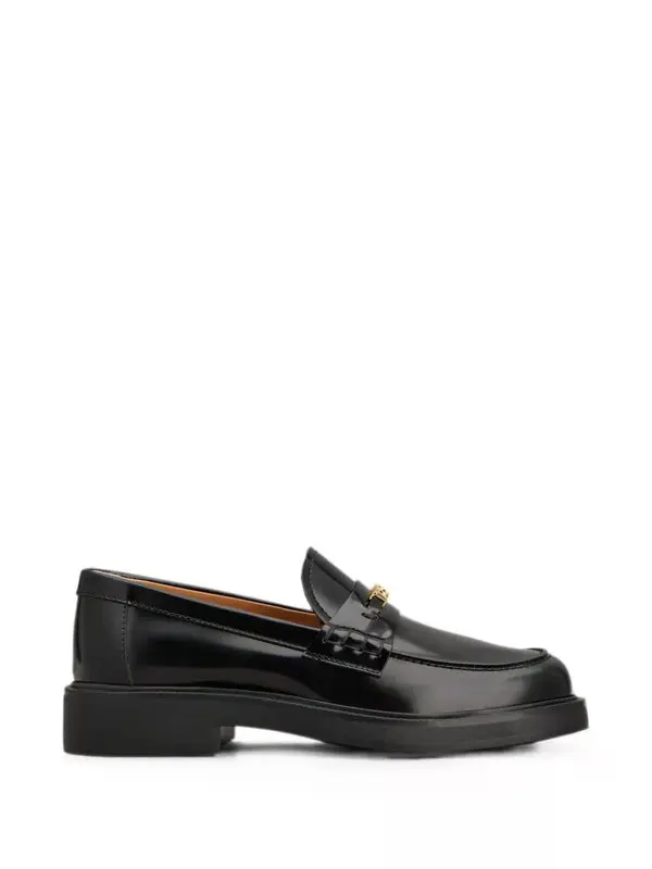 TOD'S Leather Loafers With Gold-tone Logo Detailing