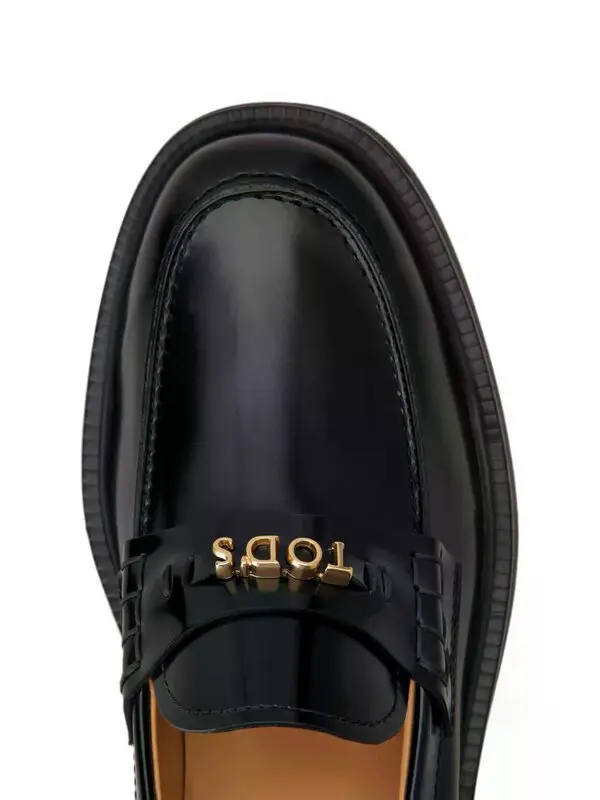 TOD'S Leather Loafers With Gold-tone Logo Detailing