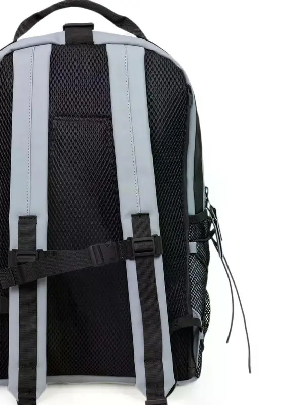 Rains Logo-tape Mesh-panel Backpack - Grey
