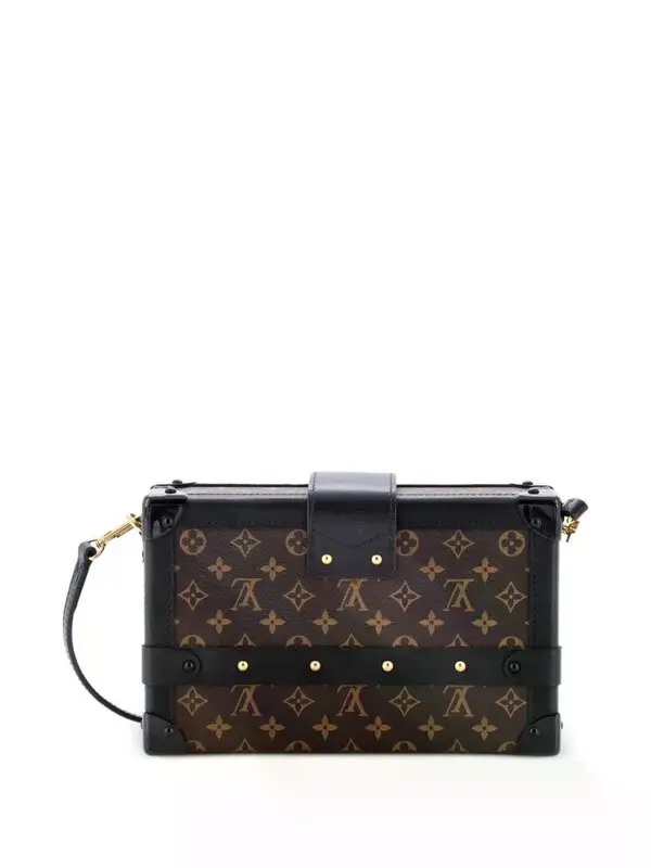 LOUIS VUITTON Petite Malle Handbag Monogram Canvas Clutch Bag - Black