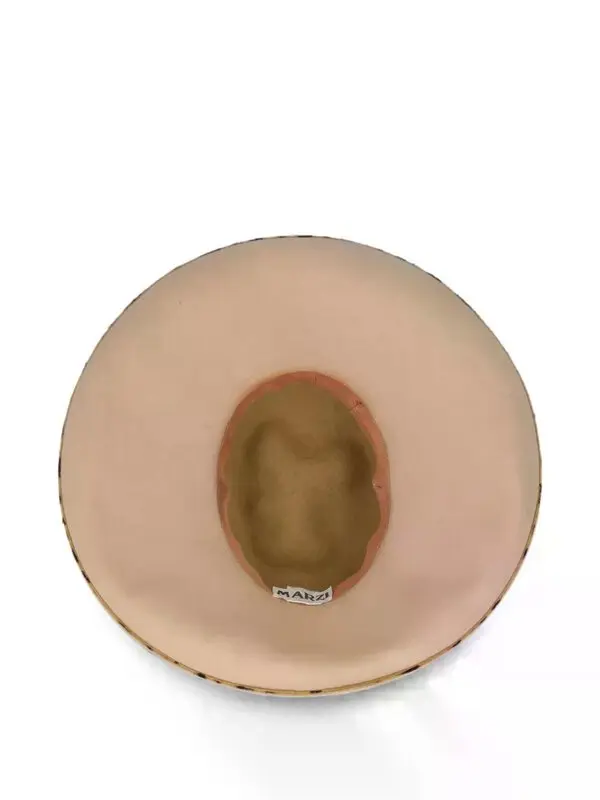 MARZI Leopard Print Wide Brim Hat