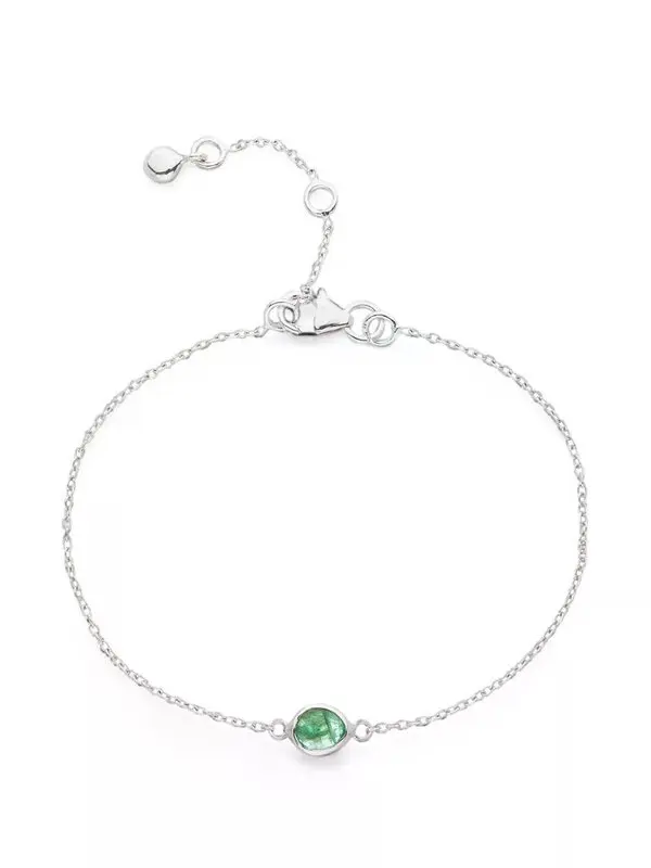 AUREE JEWELLERY Mini Manhattan Emerald Bracelet - Silver