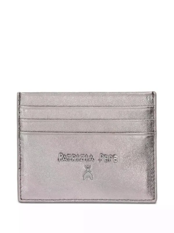 Patrizia Pepe Metallic-effect Logo-plaque Cardholder - Silver