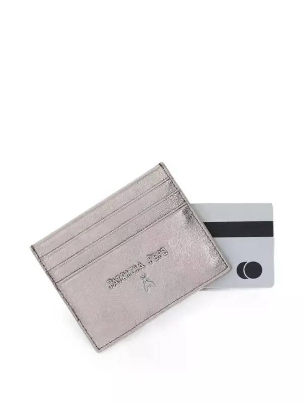 Patrizia Pepe Metallic-effect Logo-plaque Cardholder