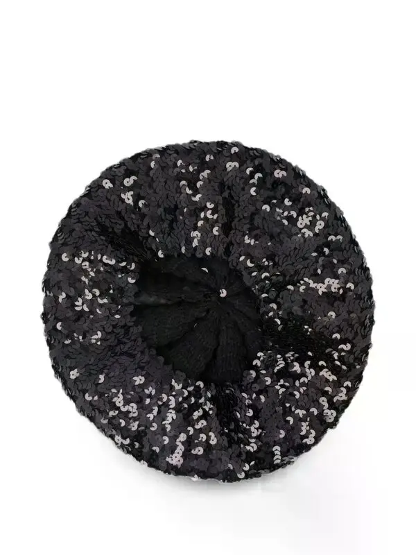 MAX&CO. Sequin Embellished Beret - Black