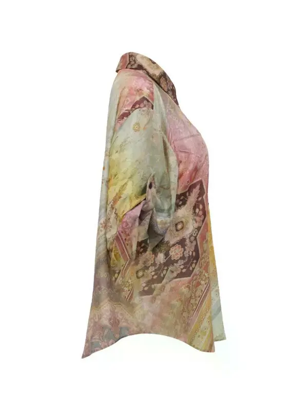 Zimmermann Multicolor Silk Painterly Print Shirt