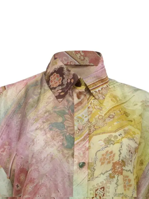 Zimmermann Multicolor Silk Painterly Print Shirt