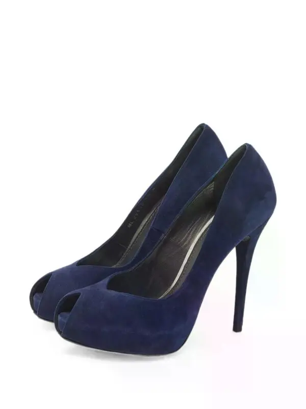 STUART WEITZMAN Suede Peep-toe Pumps