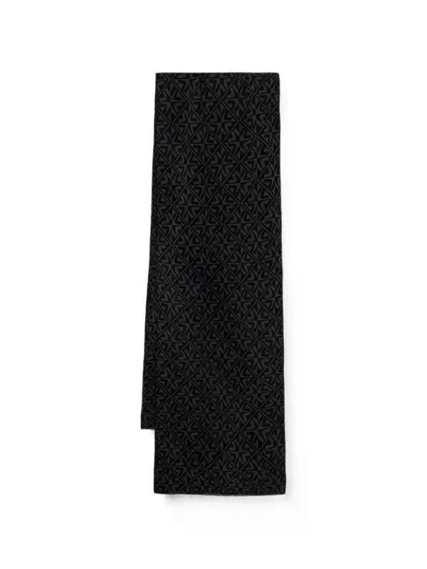 NEWLAND Geometric-pattern Scarf - Black