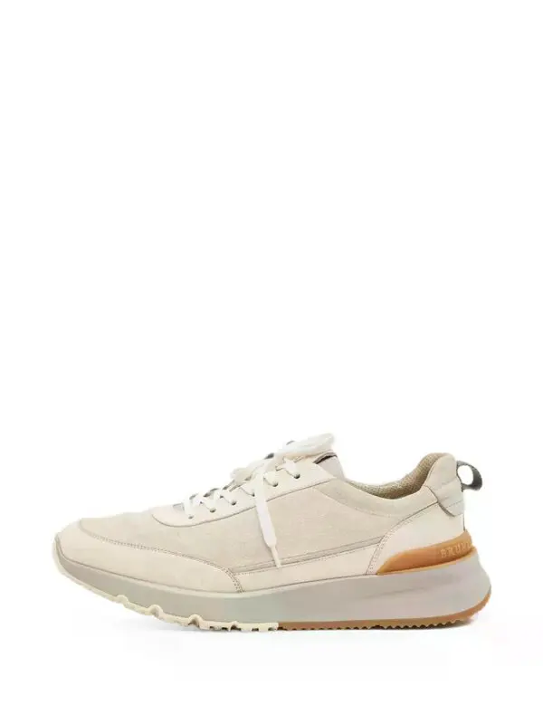 Brunello Cucinelli Paneled Leather Sneakers - Neutrals