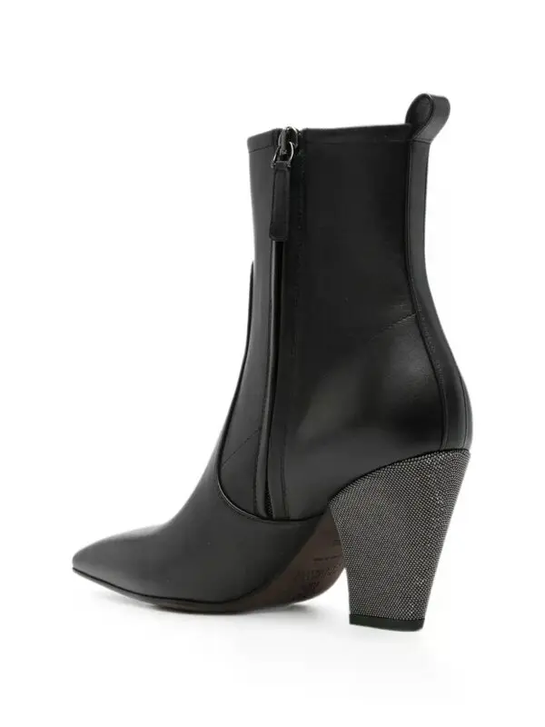 Brunello Cucinelli Monili Embellished Pointed Toe Boots