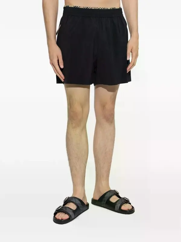 Burberry Check-trim Stretch Shorts - Black