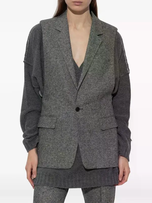 MAISON MARGIELA Mélange Effect Tweed Waistcoat