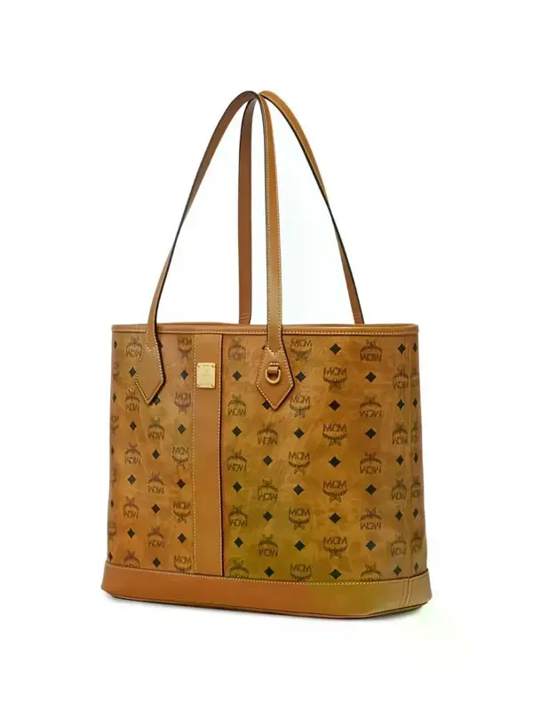 Mcm Visetos Monogram Tote Bag - Neutrals
