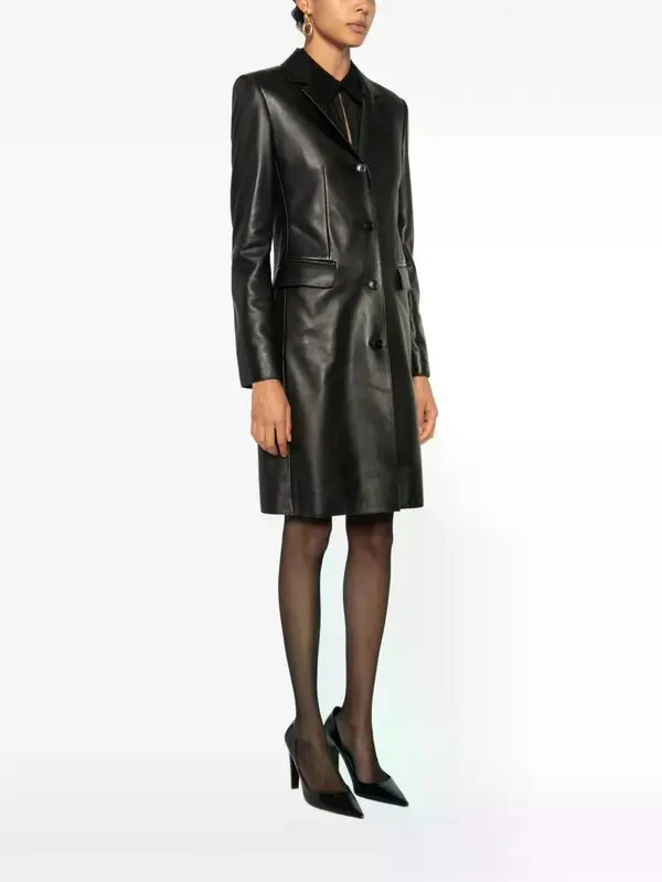 Gucci Leather Single-breasted Coat