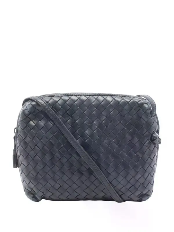 Bottega Veneta Nappa Intrecciato Nodini Crossbody Bag - Blue