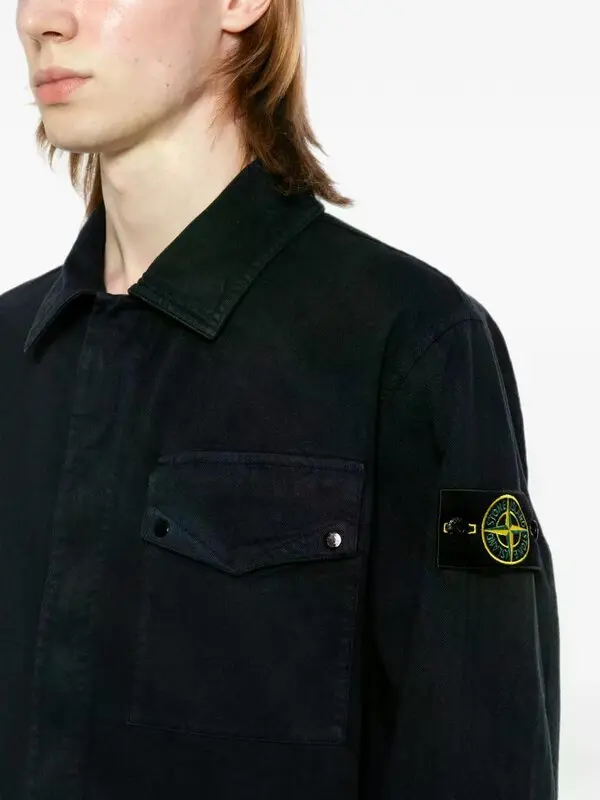 Stone Island Compass-motif Patch-pocket Shirt