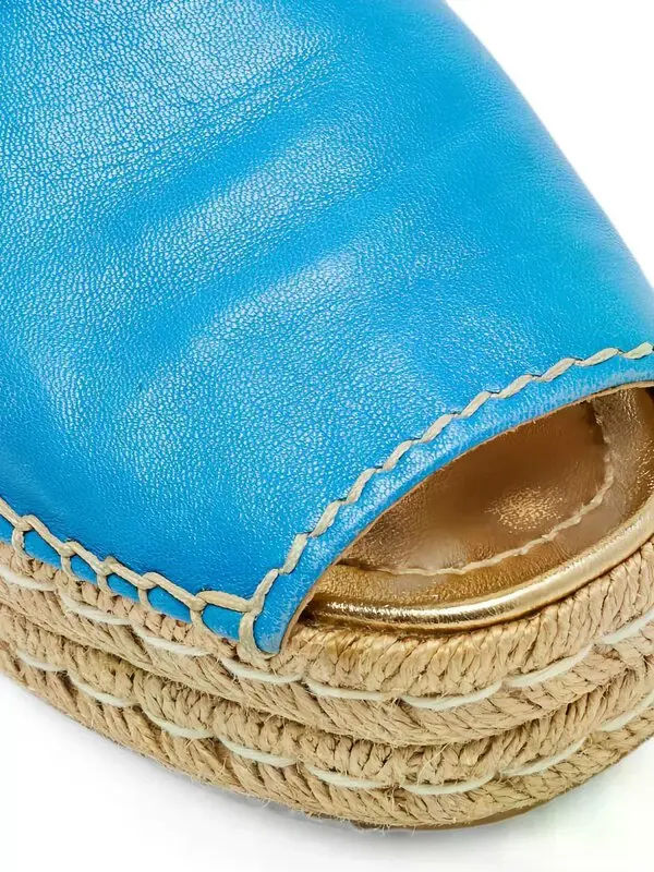 Prada Leather Platform Espadrilles